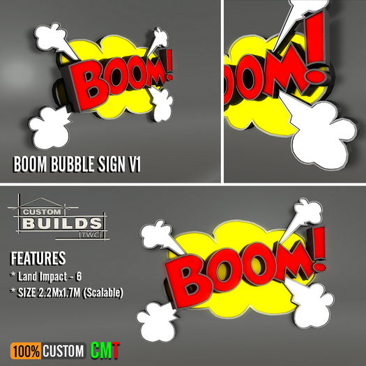 Second Life Marketplace - [TWC] - BOOM Bubble Sign V1